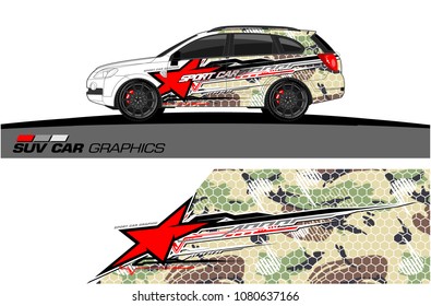 Suv Car Graphics Vector Vinyl Wrap Stock Vector (Royalty Free ...