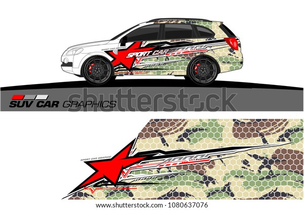 Suv Car Graphics Vector Vinyl Wrap Stock Vector (Royalty Free ...