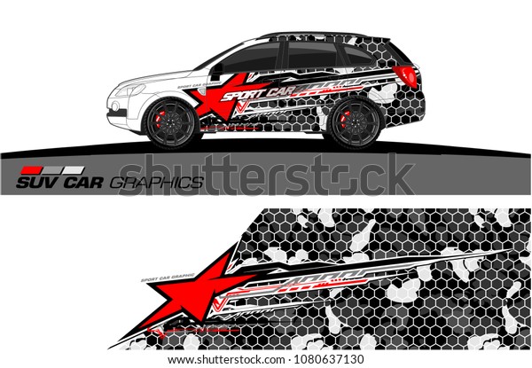 Suv Car Graphics Vector Vinyl Wrap Stock Vector (Royalty Free ...