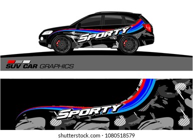 Suv Car Graphics Vinyl Wrap Abstract Stock Vector (Royalty Free ...