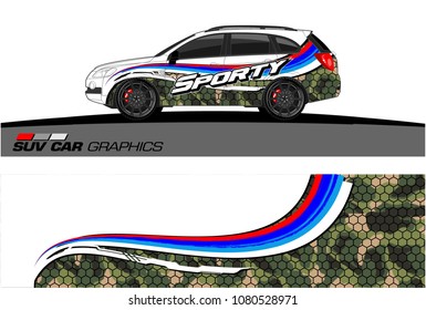 Suv Car Graphics Vinyl Wrap Abstract Stock Vector (Royalty Free) 1080518357