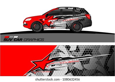 Suv Car Graphics Vinyl Wrap Abstract Stock Vector (Royalty Free) 1080632645