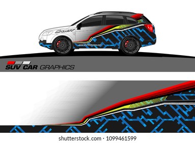 Suv Car Graphics Vinyl Wrap Abstract Stock Vector (Royalty Free ...