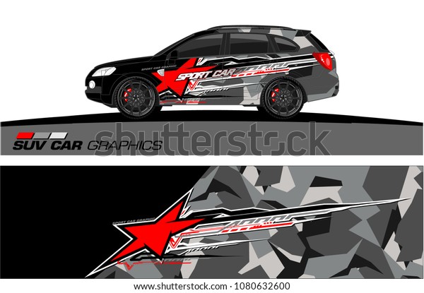 Suv Car Graphics Vinyl Wrap Abstract Stock Vector (Royalty Free) 1080632600