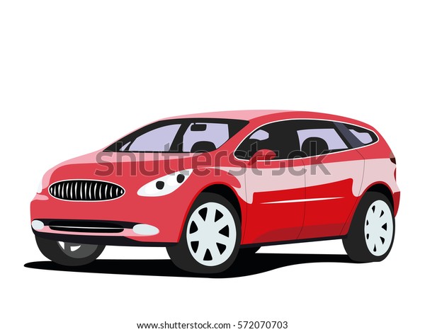 Suv Red Realistic Vector Illustration Isolated Stock Vector (Royalty ...