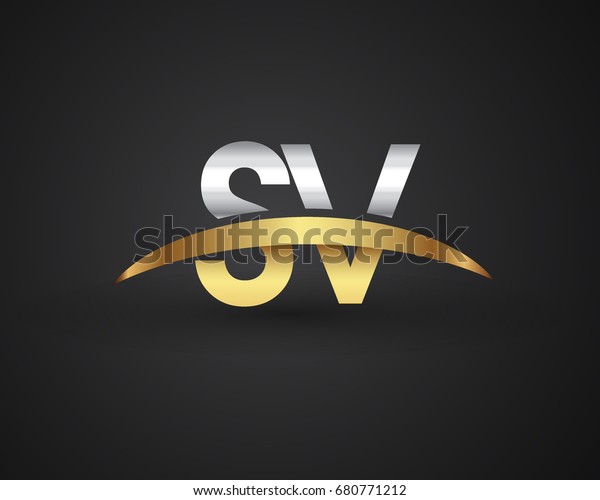 Sv Initial Logo Company Name Colored Stock Vector (Royalty Free) 680771212