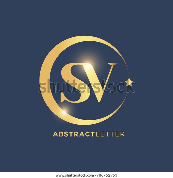 Sv Logo Design Template Luxury Gold Stock Vector (Royalty Free) 786752953