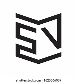 Sv Logo Emblem Monogram Shield Style Stock Vector (Royalty Free ...