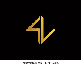 Sv Square Shape Gold Color Logo Stock Vector (Royalty Free) 1021487386 ...