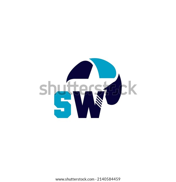 Sw Logo Design Sw Professional Letter Stock Vector (Royalty Free ...