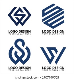 Sw Professional Logo Design Collection Stock Vector (Royalty Free ...