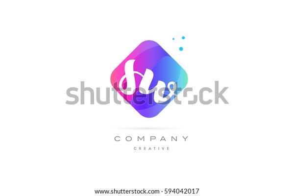 Sw S W Pink Blue Rhombus Stock Vector (Royalty Free) 594042017 ...