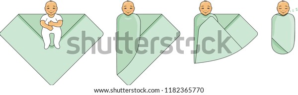 Swaddle Baby Instructions Use Vector Stock Vector (Royalty Free) 1182365770