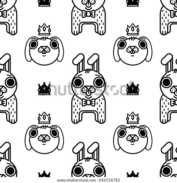 Swag Rabbit Vector Black White Print Stock Vector (Royalty Free ...