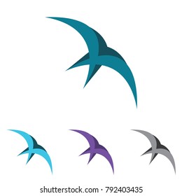 Swallow Bird Flying Abstract Symbol Sign Stock Vector (Royalty Free ...