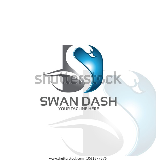 Swan D Logo Tempate Stock Vector (Royalty Free) 1061877575