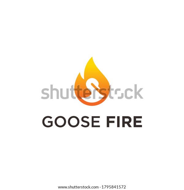 Swan Fire Logo Design Icon Vector Stock Vector (Royalty Free ...