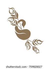 Swan Flower Vector Drawing Stock Vector (Royalty Free) 759820027 ...