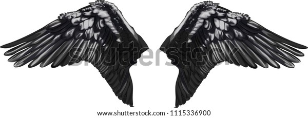 Swans Wings Vector Art Black Vector Stock Vector (Royalty Free ...
