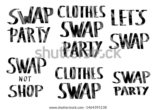 Swap Lettering Set Collection Quotes Clothes Stock Vector (Royalty Free ...