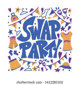 Swap Party Emblem Flyer Text Vector Stock Vector (Royalty Free ...
