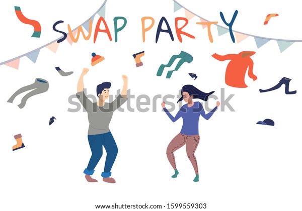 Swap Party Vector Illustration Banners Invitations Stock Vector ...