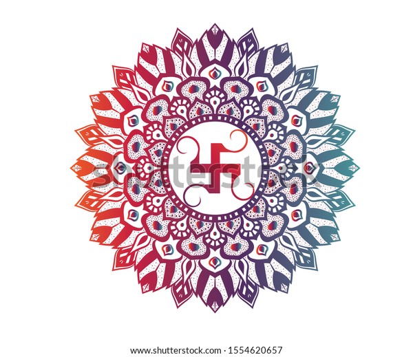 Swastika vector graphic mandala design, swastika vector pattern design art.