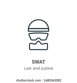 Swat Outline Vector Icon Thin Line Stock Vector (Royalty Free ...