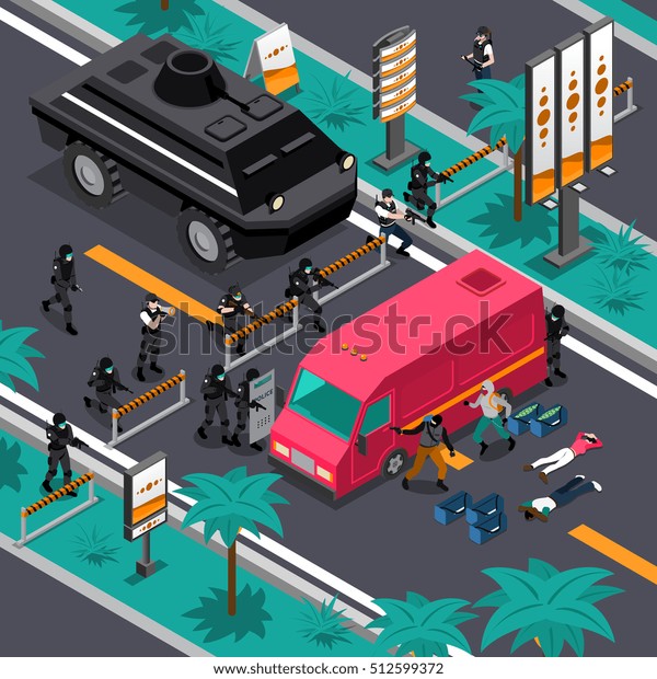 Swat Unit Team Tactics Action Searching Stock Vector (Royalty Free ...