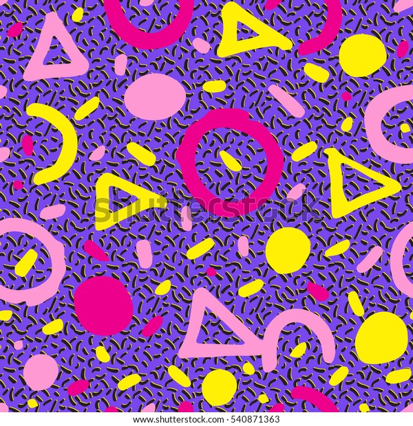 Swatches 80s Style Patterns Seamless Background Stock Vector (Royalty ...