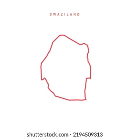Swaziland Editable Outline Map Eswatini Red Stock Vector (Royalty Free ...