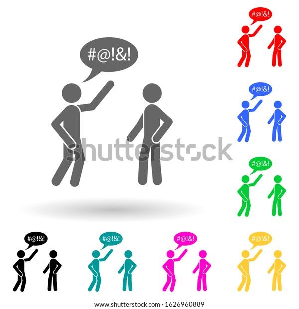 Swear Words Multi Color Style Icon Stock Vector (Royalty Free ...