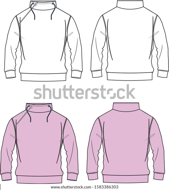 Sweater Fashion Flat Editable Template Stock Vector (Royalty Free ...