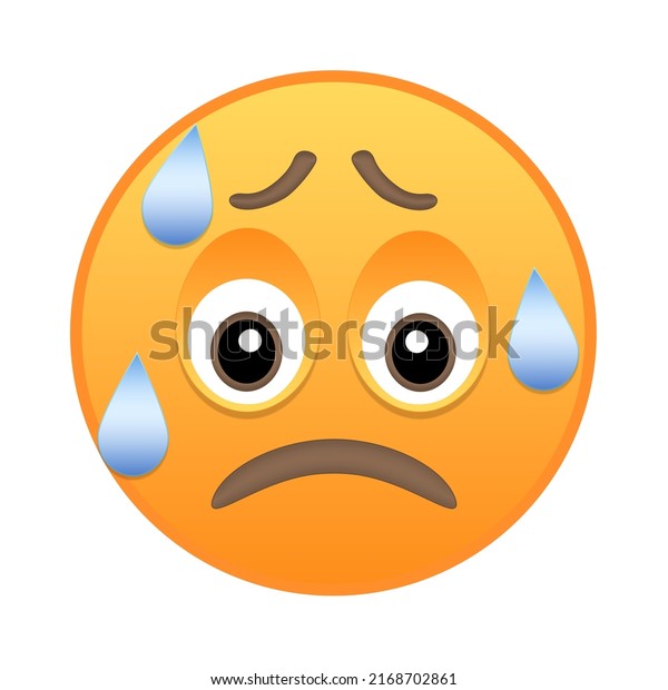sudoración, emoji, caliente, abrasador, cara: vector de stock (libre de ...