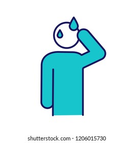 Sweating Man Color Icon Cold Sweat Stock Vector (Royalty Free ...