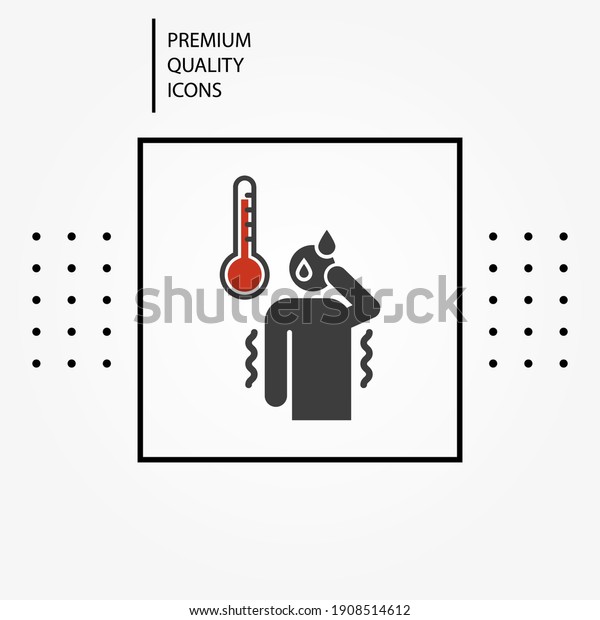 Sweating Man Glyph Icon Silhouette Symbol Stock Vector (Royalty Free ...