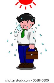 Sweaty Man Stock Vector (Royalty Free) 306840788