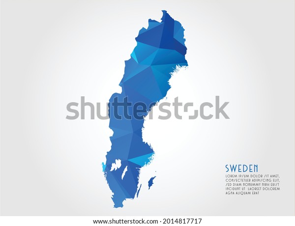 Sweden Map Blue Color On White Stock Vector (Royalty Free) 2014817717 ...