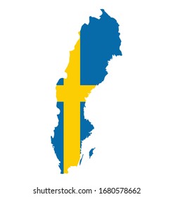 Sweden Map Flag Stock Vector (Royalty Free) 1680578662