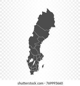 Sweden Map Isolated On Transparent Background Stock Vector (Royalty ...