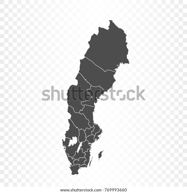 Sweden Map Isolated On Transparent Background Stock Vector (Royalty ...