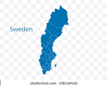 Sweden Map On Transparent Background Vector Stock Vector (Royalty Free ...