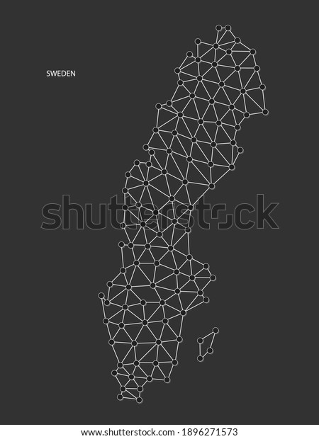 Sweden Map Point Scales On Black Stock Vector (Royalty Free) 1896271573 ...