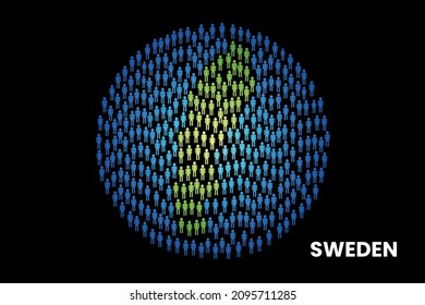 Sweden Population People Map Globe Vector Stock Vector (Royalty Free ...