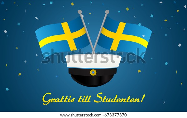 Swedish Graduation Cap Two Crossed Swedish Stock Vector (Royalty Free ...
