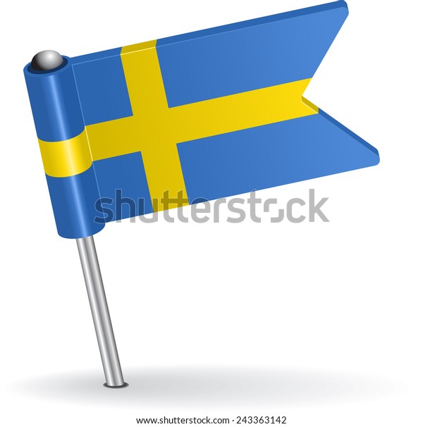 Swedish Pin Icon Flag Vector Illustration Stock Vector (Royalty Free ...