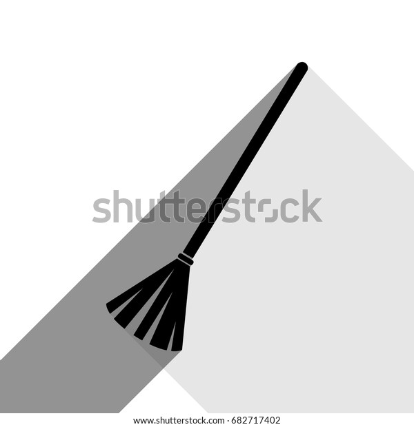 Sweeping Broom Sign Vector Black Icon Stock Vector (Royalty Free) 682717402