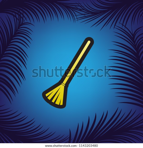 Sweeping Broom Sign Vector Golden Icon Stock Vector (Royalty Free ...