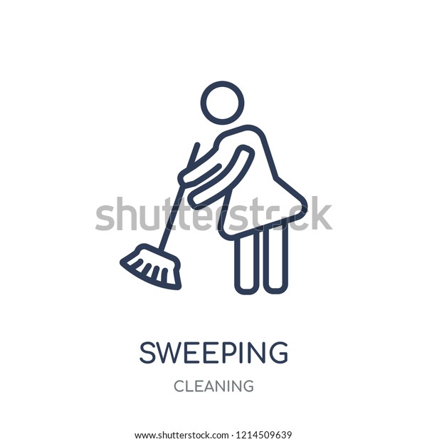 Sweeping Icon Sweeping Linear Symbol Design Stock Vector (Royalty Free ...