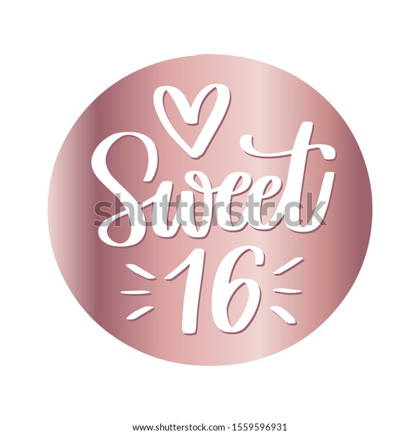 Sweet 16 Circle Sticker Label Design Stock Vector (Royalty Free) 1559596931